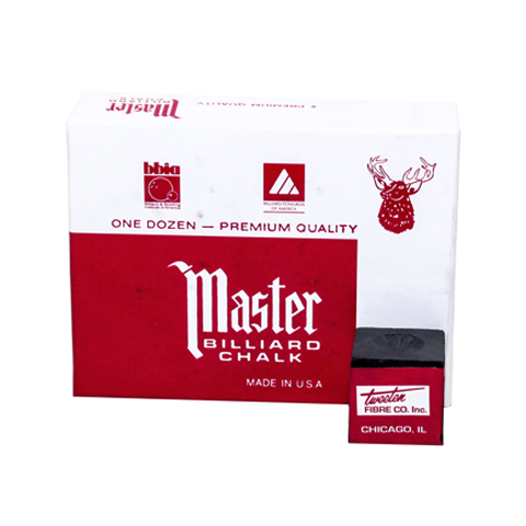Master Billiard Chalk, 12 Per Box – Black – Sequoia Billiard Supply