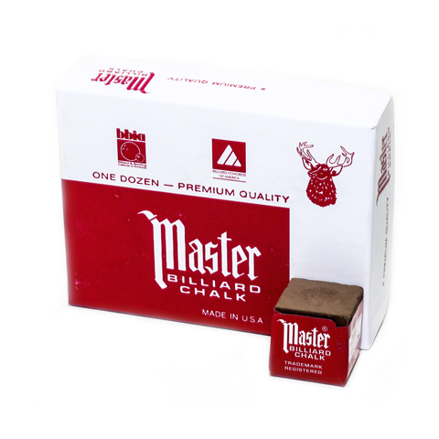 Master Billiard Chalk, 12 Per Box - Brown - Sequoia Billiard Supply