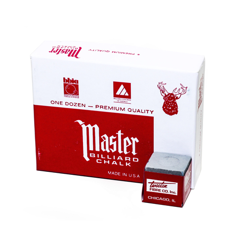 Master Billiard Chalk, 12 Per Box - Gray - Sequoia Billiard Supply
